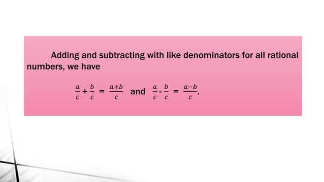 Addition and subtraction of rational expression | PPTX