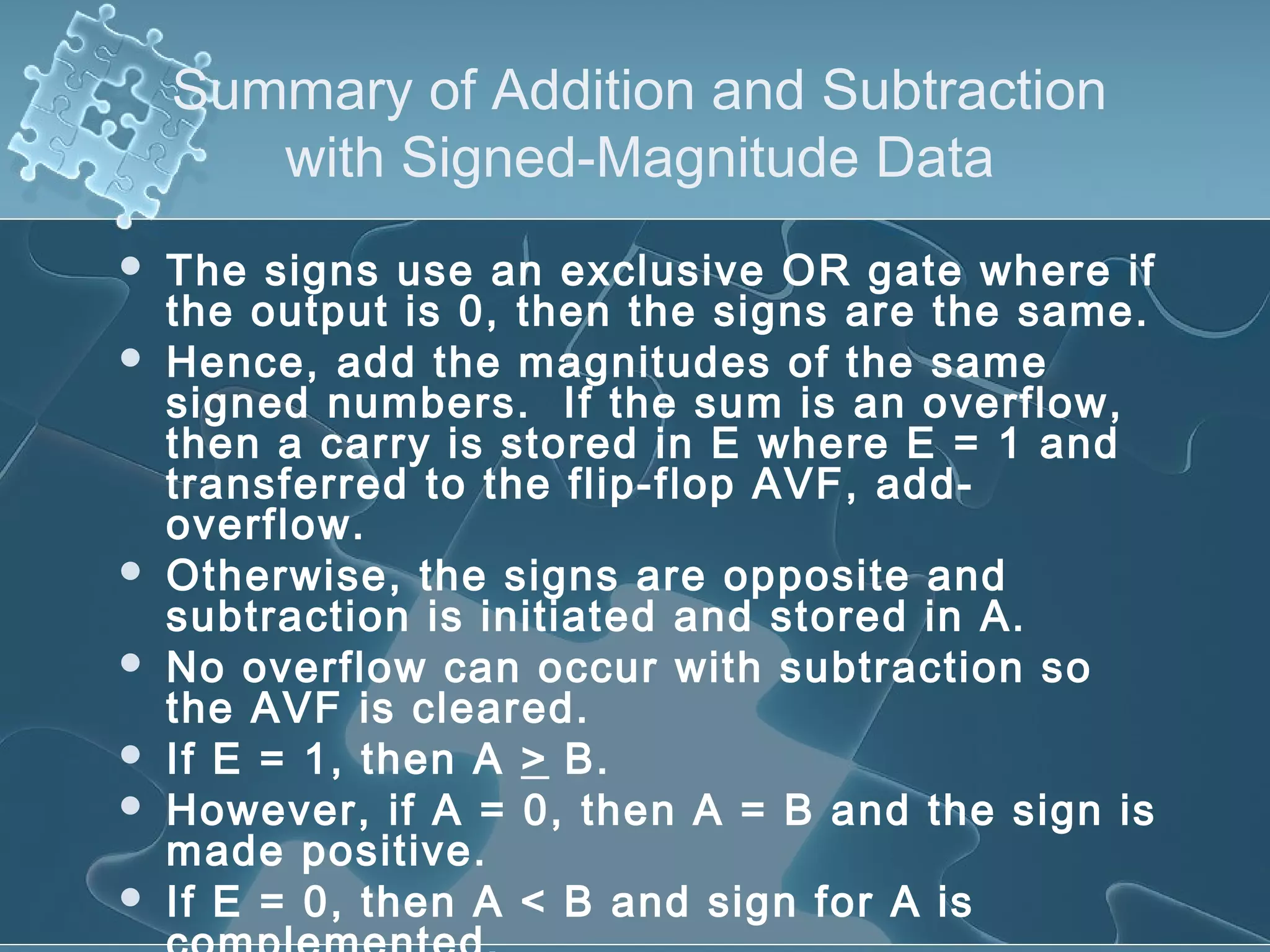 Addition and subtraction with signed magnitude data (mano | PPT