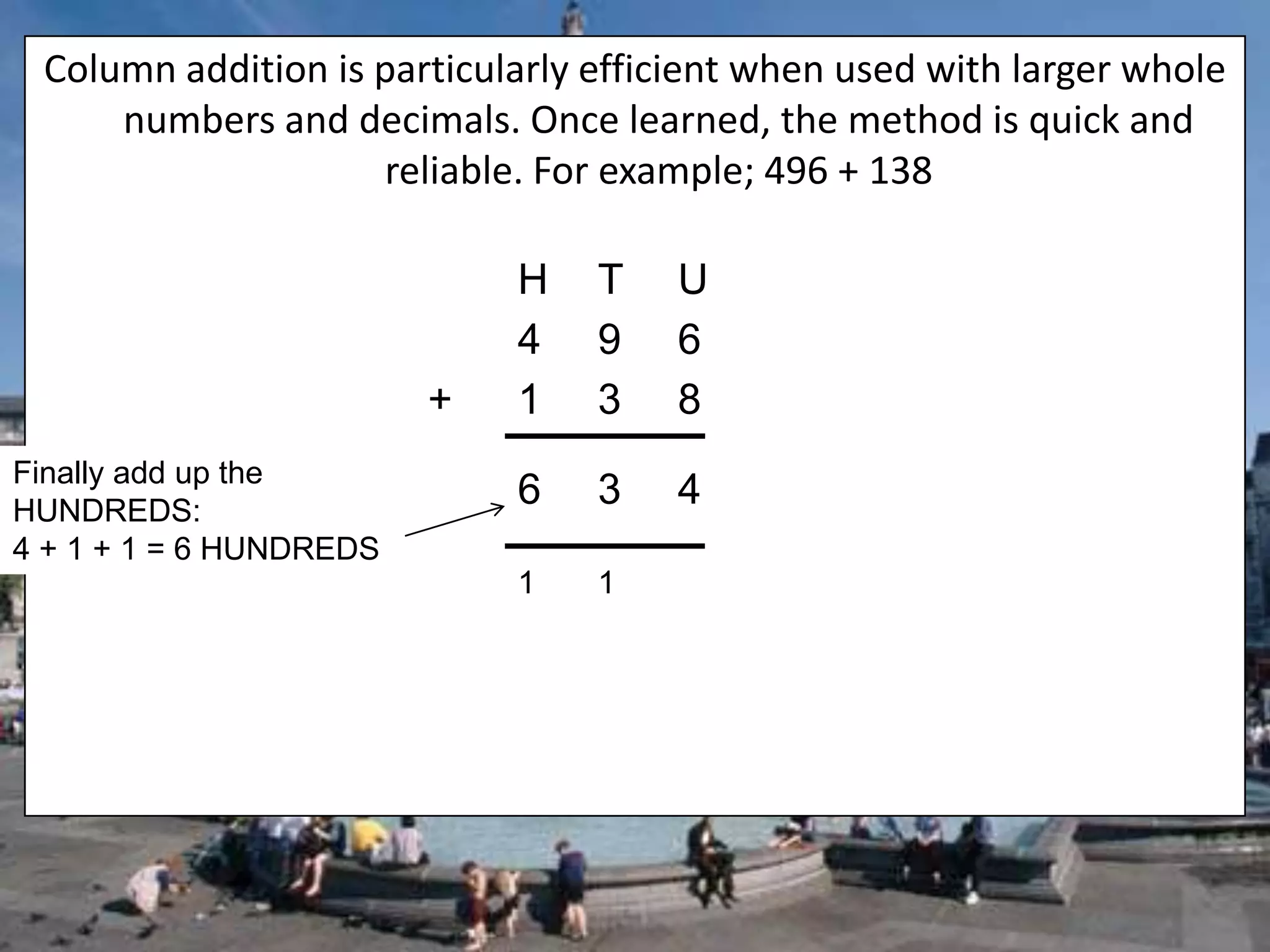 Addition Using The Column Method | PPTX