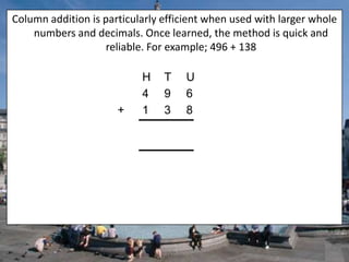 Addition Using The Column Method | PPTX