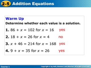 Addition equations | PPT