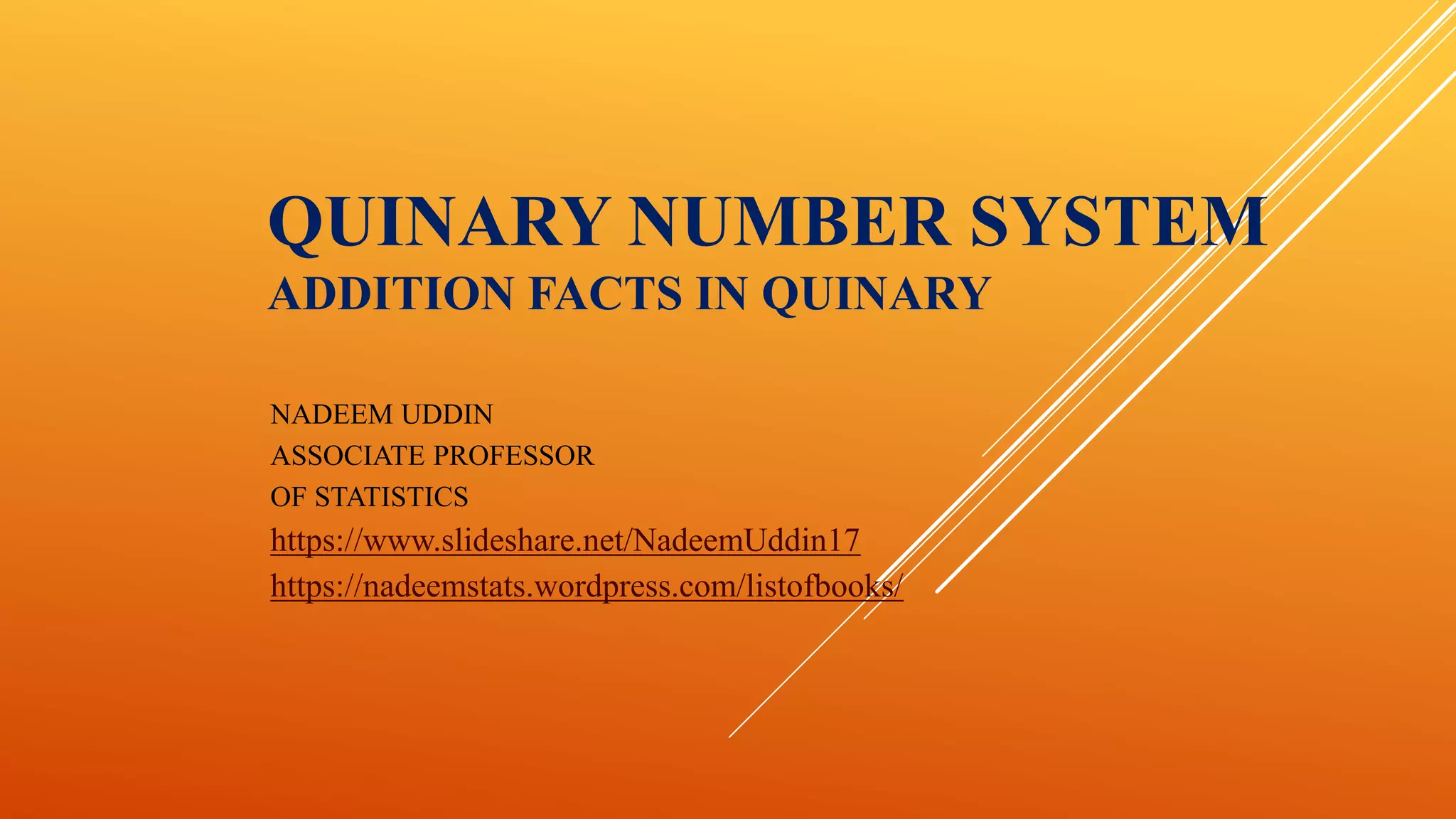 Addition facts in quinary | PPTX
