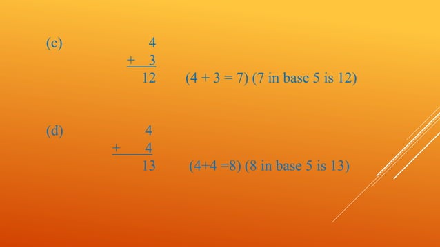 Addition facts in quinary | PPT