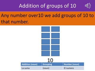 Addition groups of 10 | PPTX