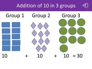 Addition groups of 10 | PPTX