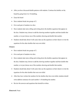 Addition lesson plan | DOC | Educational Assessment | Education