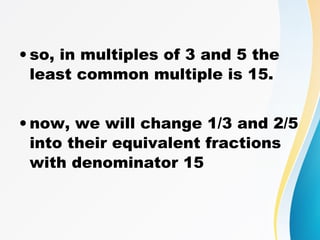 Addition of fractions | PPT