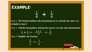 ADDITION OF FRACTIONS STEP BY STEP PROCESS | PDF | Homework and Study ...
