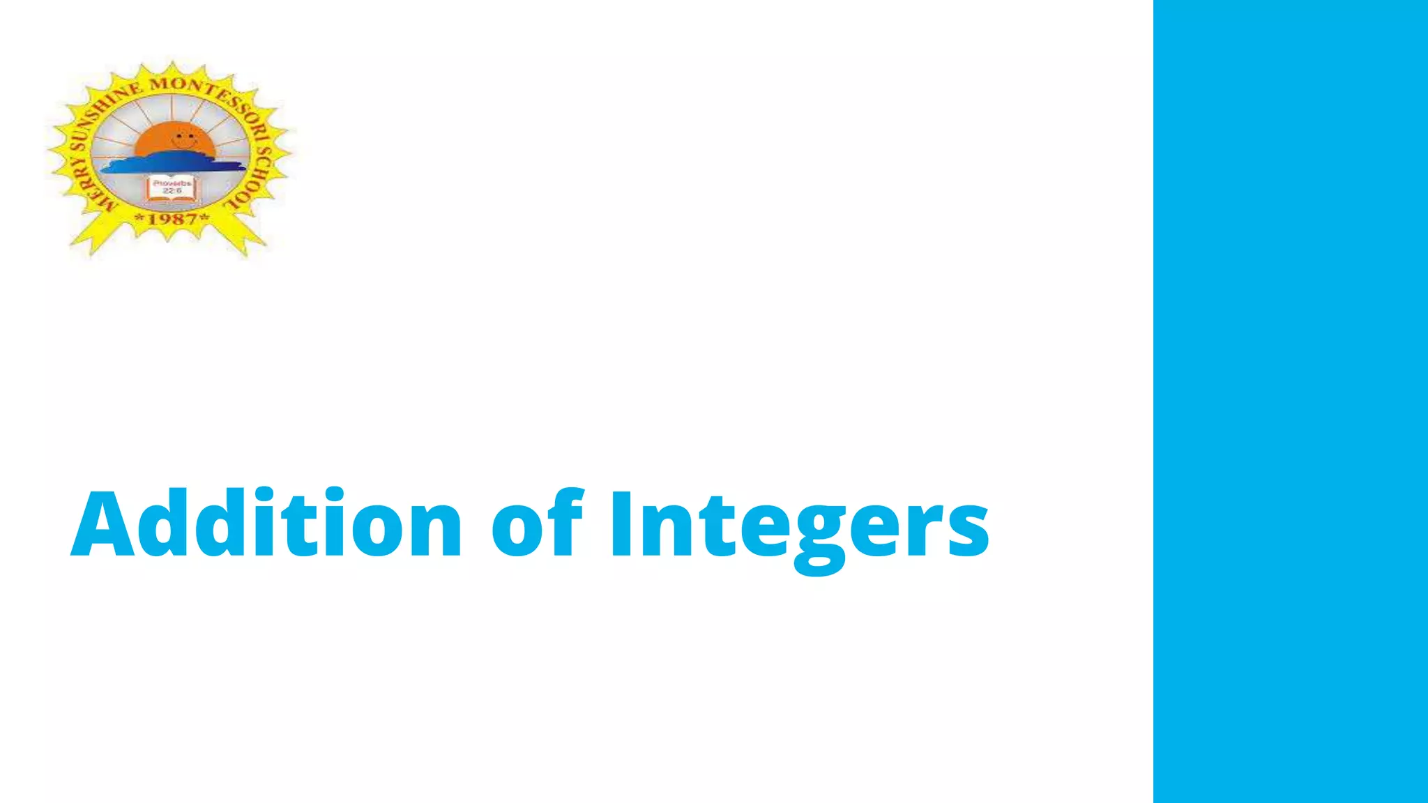 Addition of integers Grade 6 | PPTX