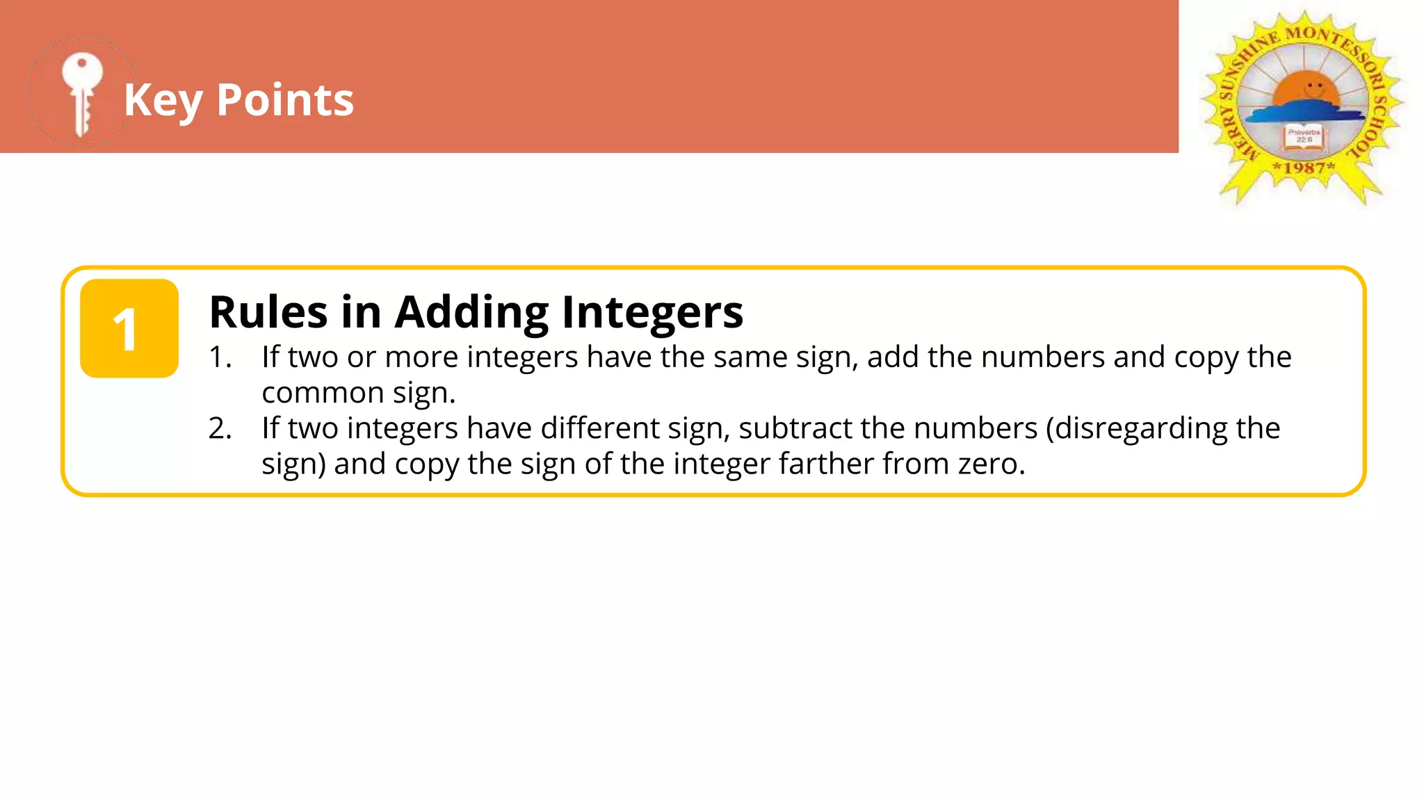 Addition of integers Grade 6 | PPTX