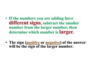 Addition of itegers | PPT