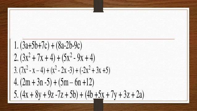 Addition of polynomials