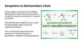Addition Reactions, Markovnikov's Rule, And Its Applications.pptx