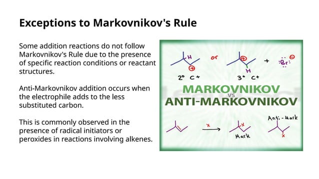 Addition Reactions, Markovnikov's Rule, And Its Applications.pptx