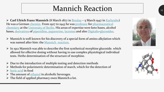 Addition Reactions with Amines and Iminium ions Mannich reaction..pptx ...