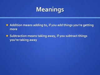 Addition&subtraction | PPTX | Science