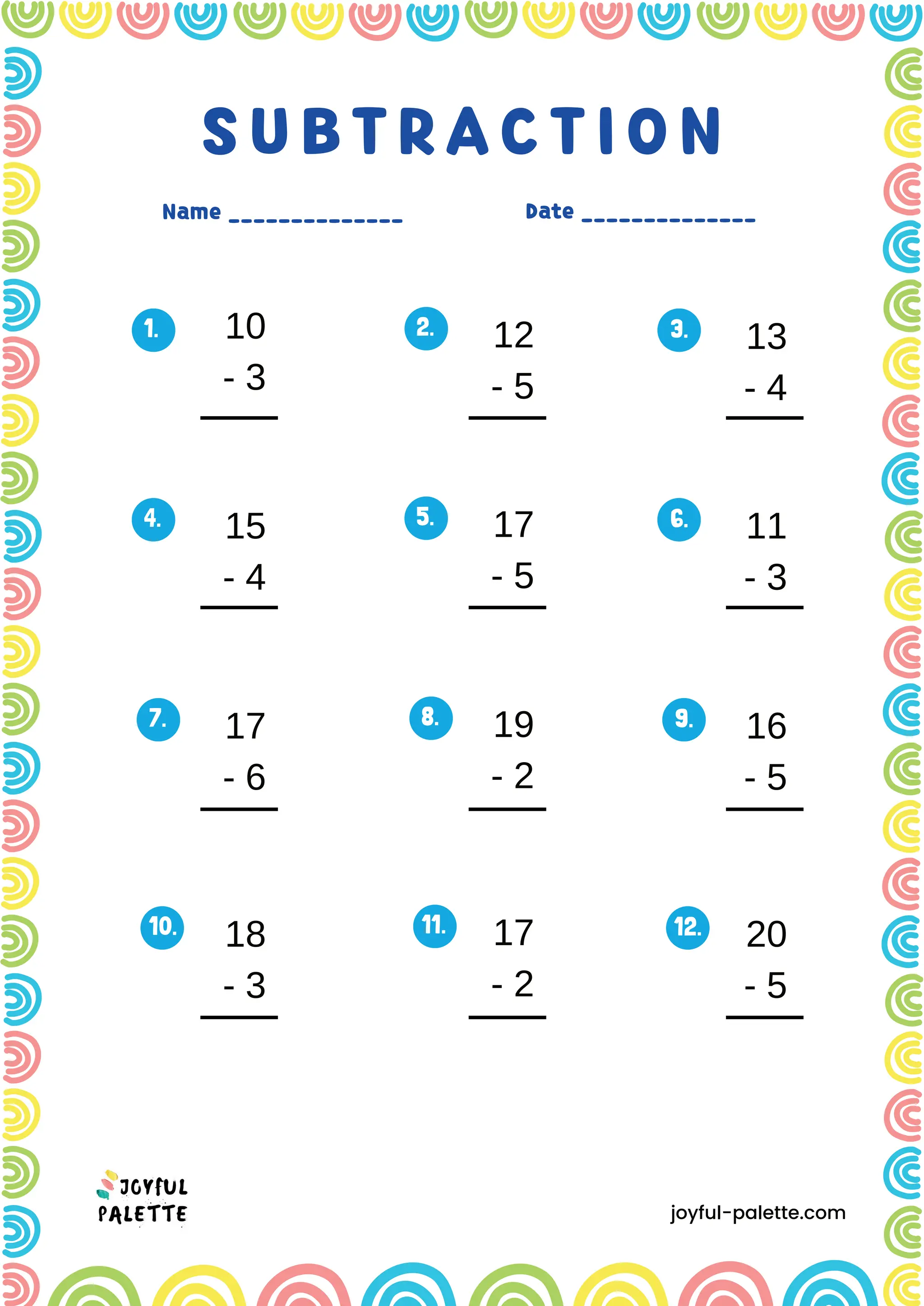 Colorful and Fun Addition and Subtraction Worksheets | PDF
