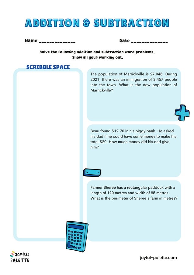 Colorful and Fun Addition and Subtraction Worksheets | PDF
