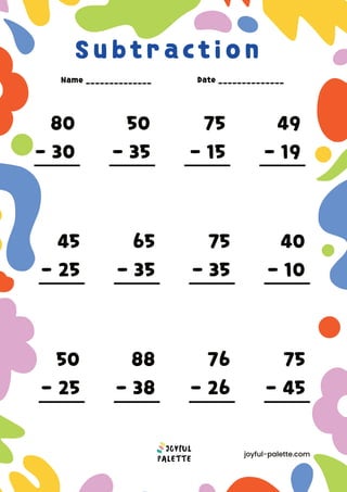 Colorful and Fun Addition and Subtraction Worksheets | PDF