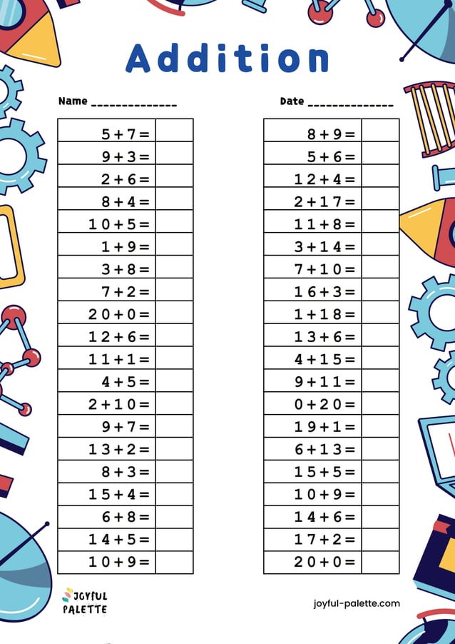 Colorful and Fun Addition and Subtraction Worksheets | PDF