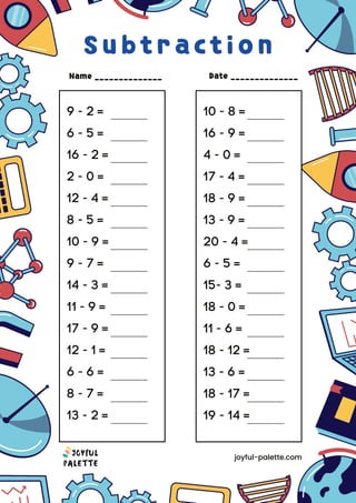 Colorful and Fun Addition and Subtraction Worksheets | PDF