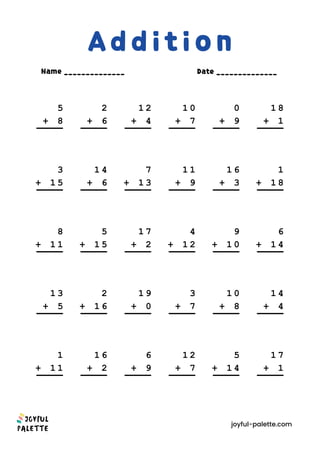 Colorful and Fun Addition and Subtraction Worksheets | PDF