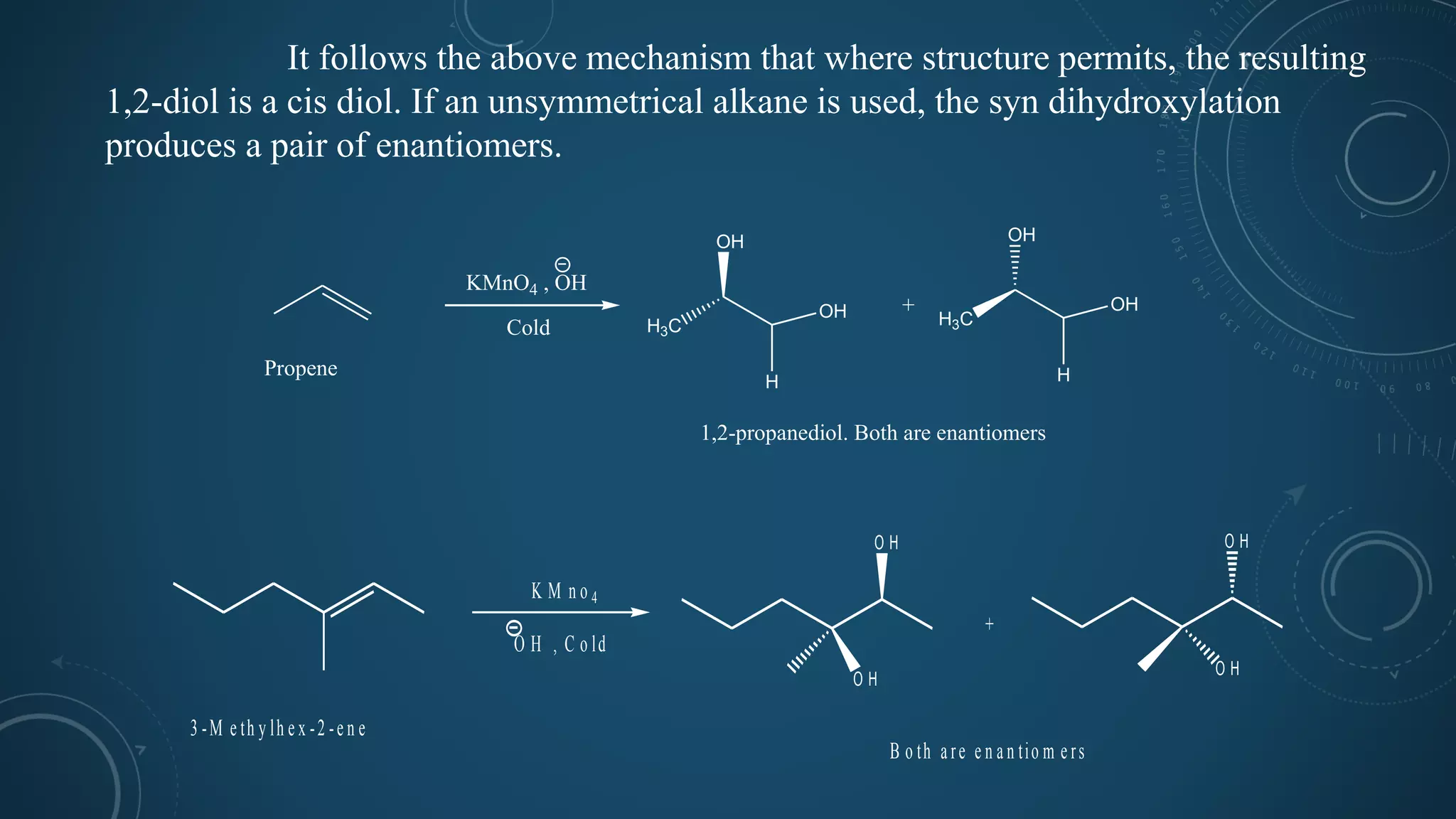 Hydroboration-oxidation, Addition with alkenes like Hydroxylation, Hypo ...