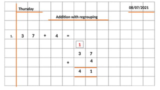 ADDITION WITH REGROUPING FORYEAR ONE WITH EASY VERTICAL METHOD | PPTX