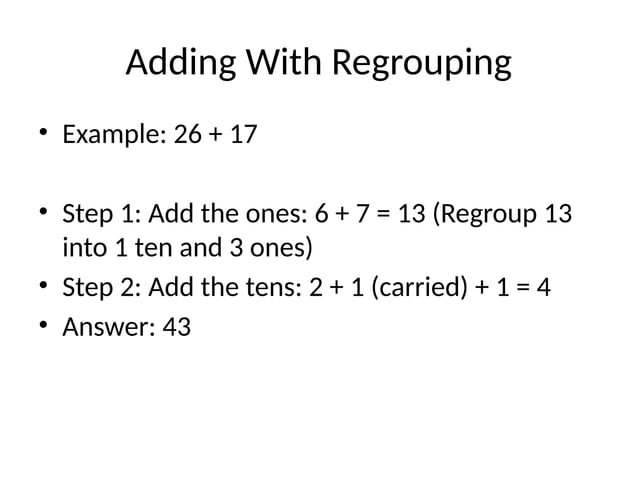 Addition_with_ the Regrouping_Grade_2.pptx | Homework and Study | Education