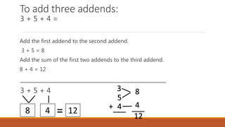 Addition with three addends | PPTX