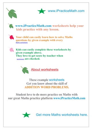 Addition word problems | PDF