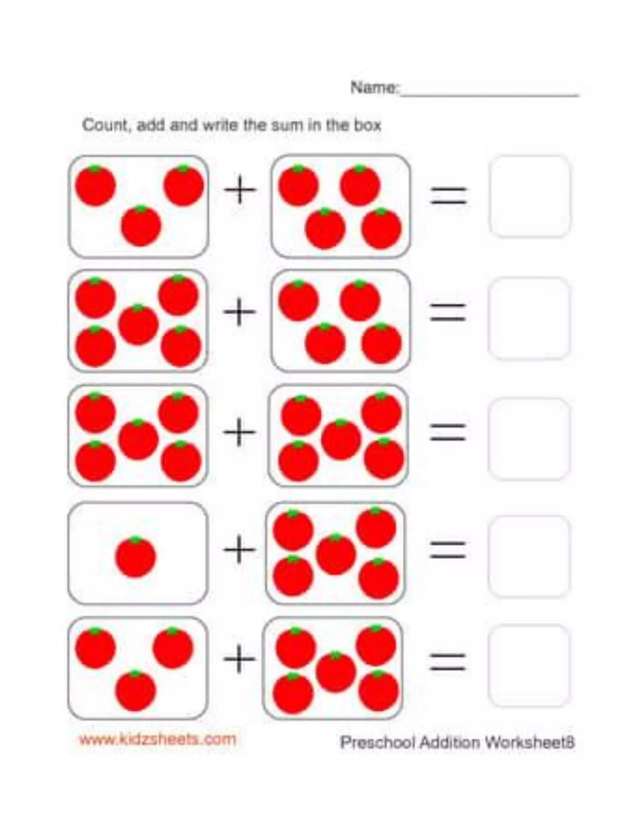 Addition Worksheets for Kindergarten New( colored).pdf