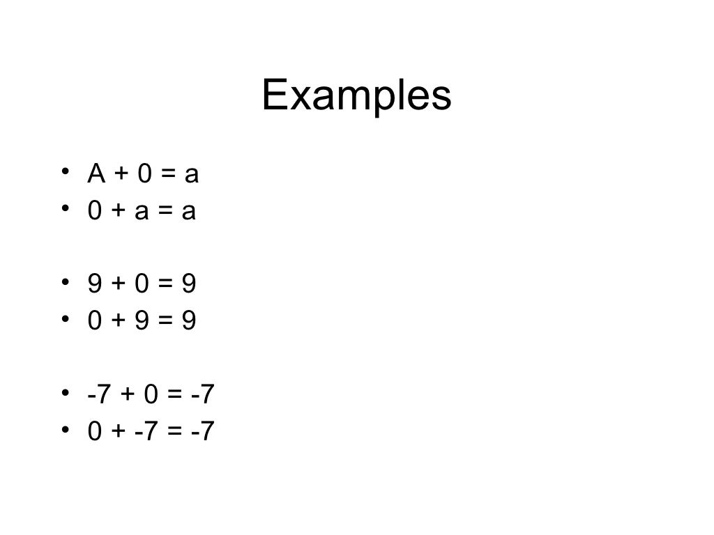 Additive Identity Property