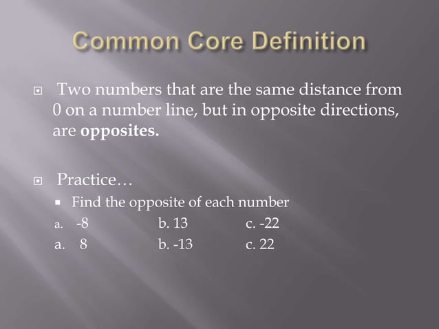 Additive inverse zero pairs absolute value | PPTX | Science