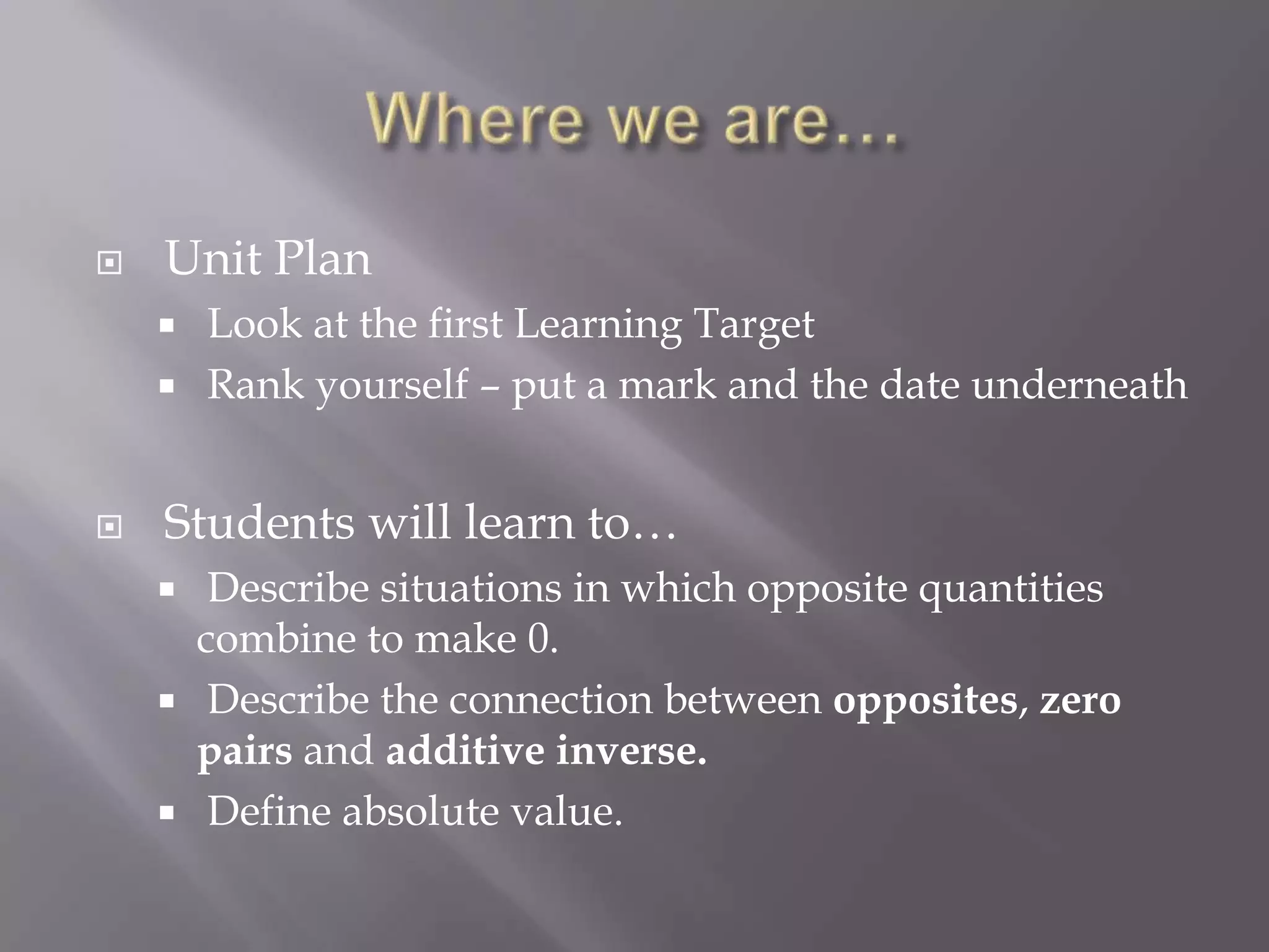 Additive inverse zero pairs absolute value | PPTX