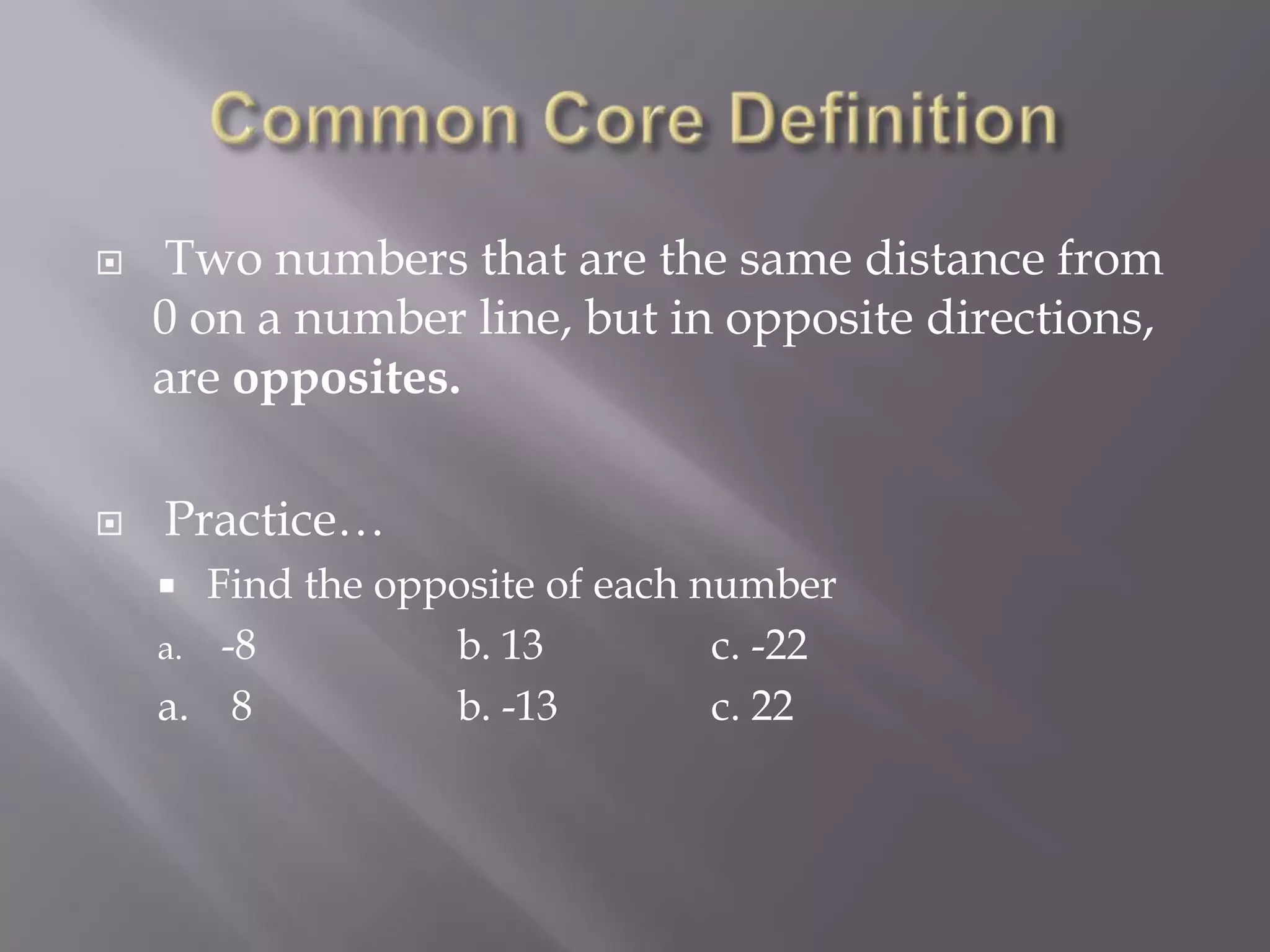 Additive inverse zero pairs absolute value | PPTX