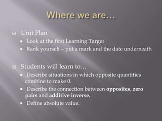 Additive inverse zero pairs absolute value | PPTX