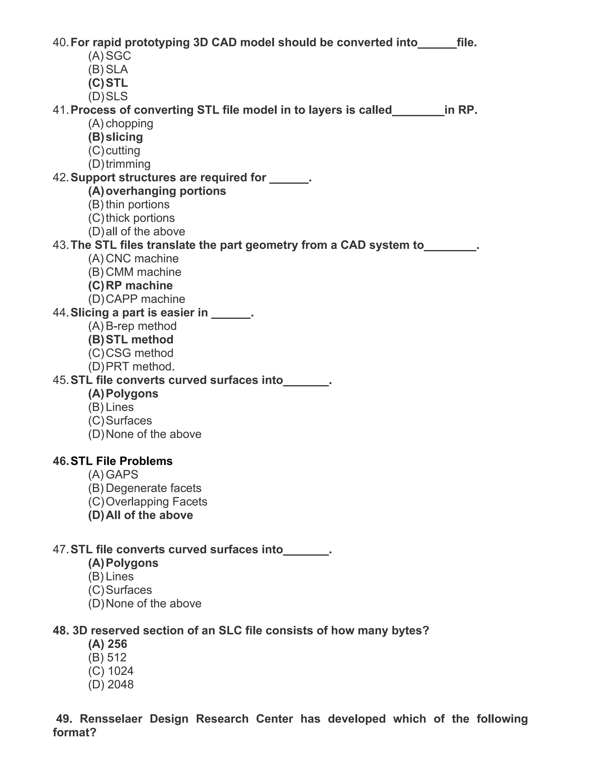Additive manufacturing mcq.pdf