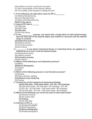 Additive manufacturing mcq.pdf