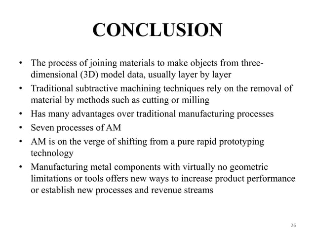 Additive manufacturing ppt | PPTX
