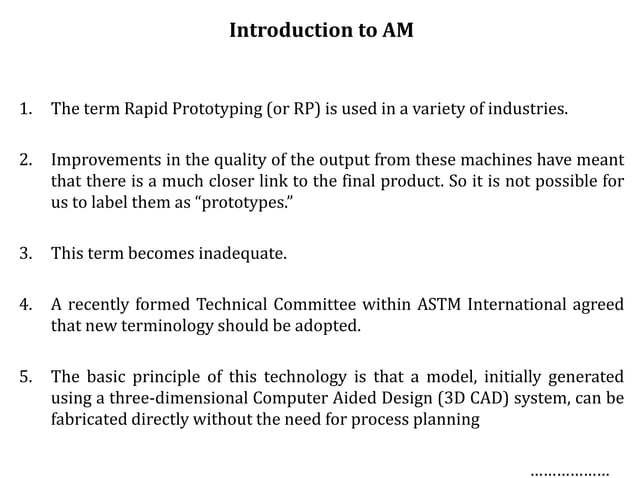 Additive manufacturing ppt1 | PPT
