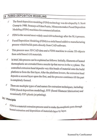 Additive manufacturing unit 2 notes | PDF