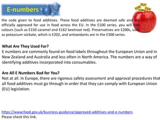 Additives in food | PPT