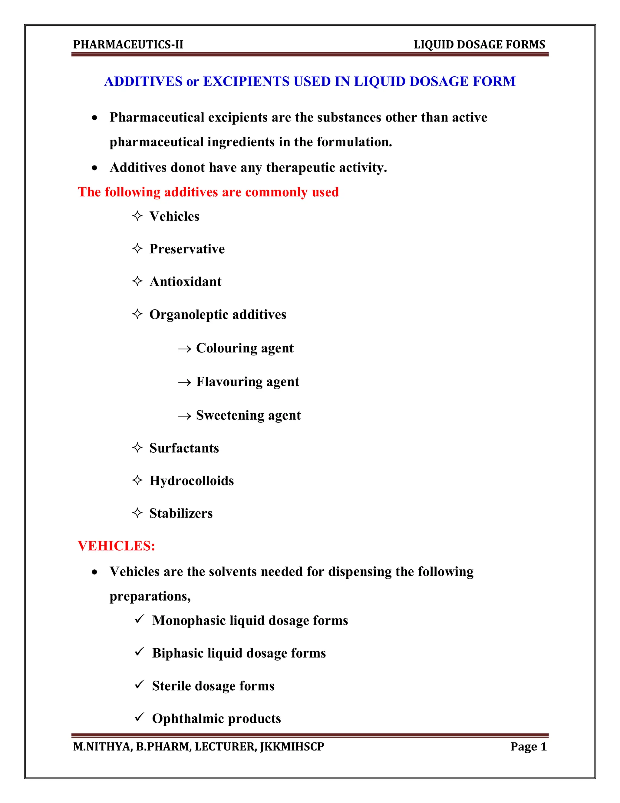ADDITIVES or EXCIPIENTS USED IN LIQUID DOSAGE FORM.pdf