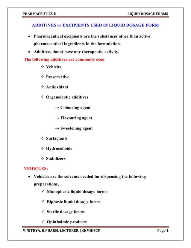 ADDITIVES or EXCIPIENTS USED IN LIQUID DOSAGE FORM.pdf