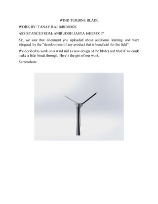 TO DESIGN A HORIZONTAL AXIS WIND TURBINE BLADE | PDF