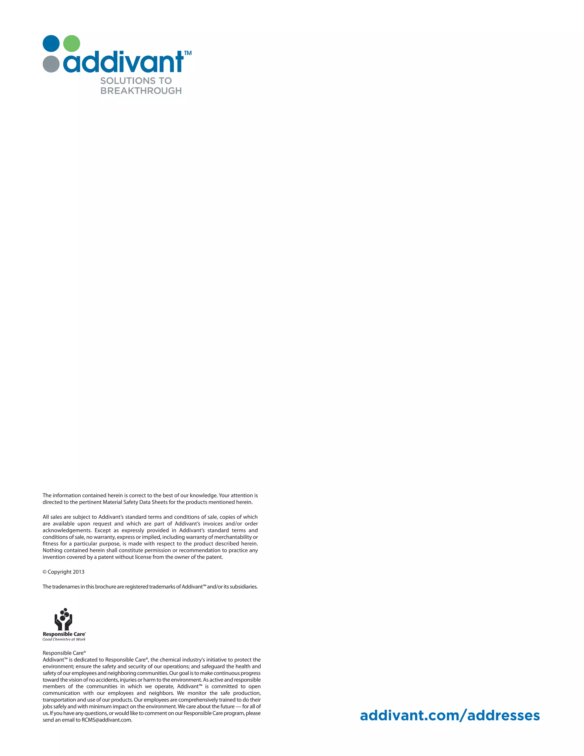 Addivant polymer stabilizers for polyurethane | PDF | Chemistry | Science