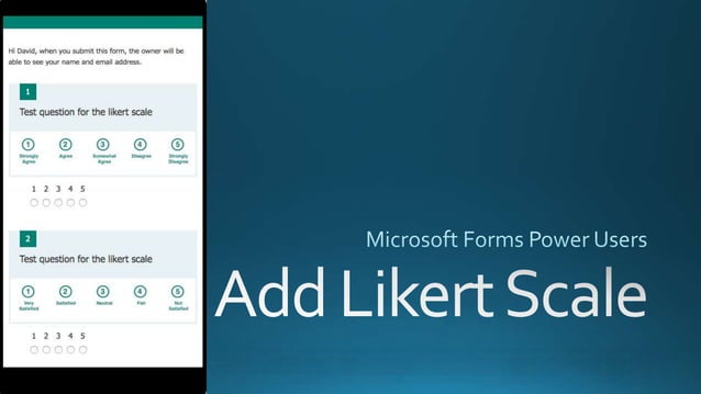 Add likert scale to microsoft forms | PPTX