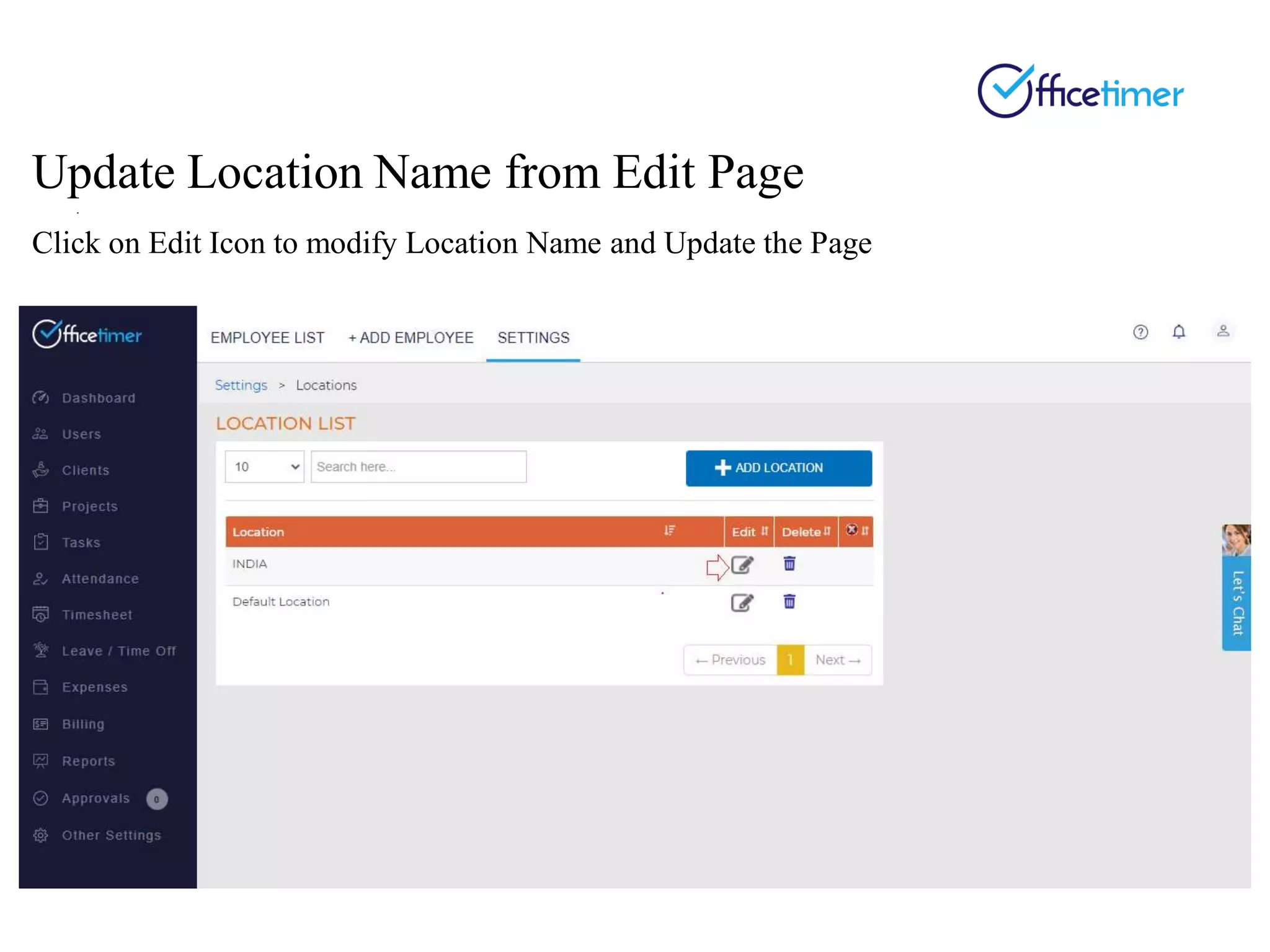 Add Location in OfficeTimer - OfficeTimer Fully Free Time Tracking, HR ...