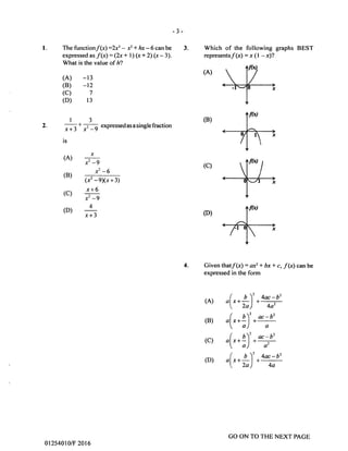Add math may june 2016 p1 | PDF
